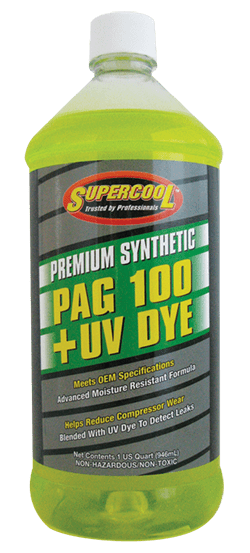 P100-32D (6 Pack) R-134a PAG 100 Compressor Oil + UV Dye 32oz. (1L ...